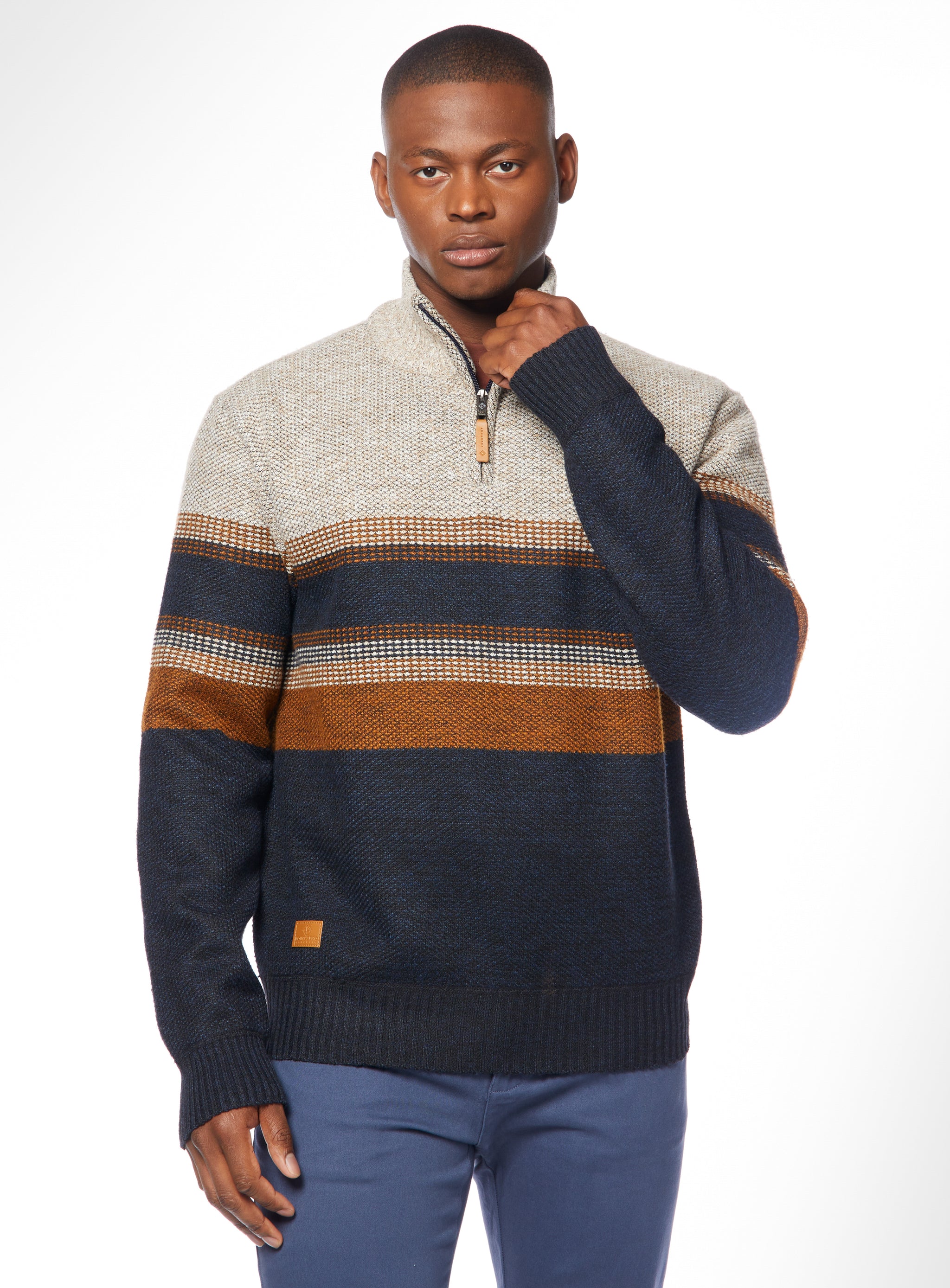 Wide Striped Knit Sweater for men - Point Zero