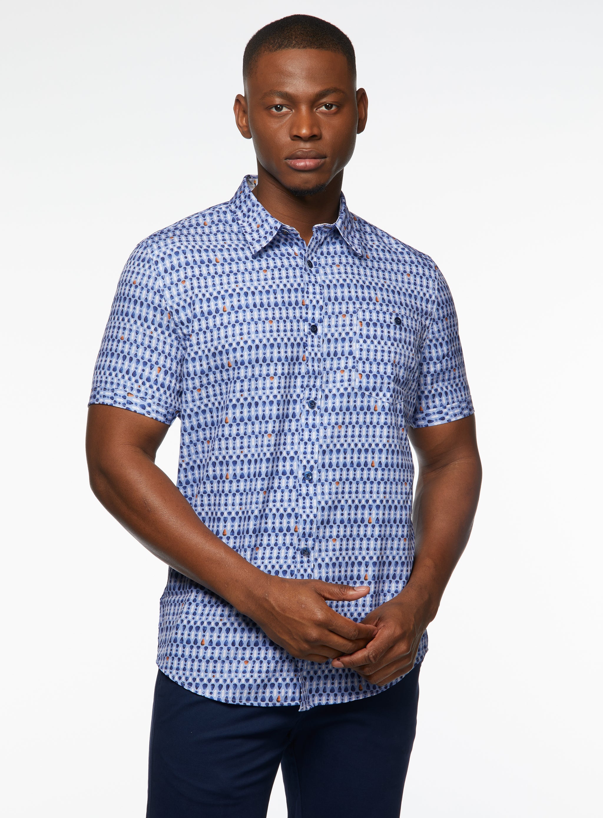 Pebbles Print Short Sleeve Shirt for men - Point Zero