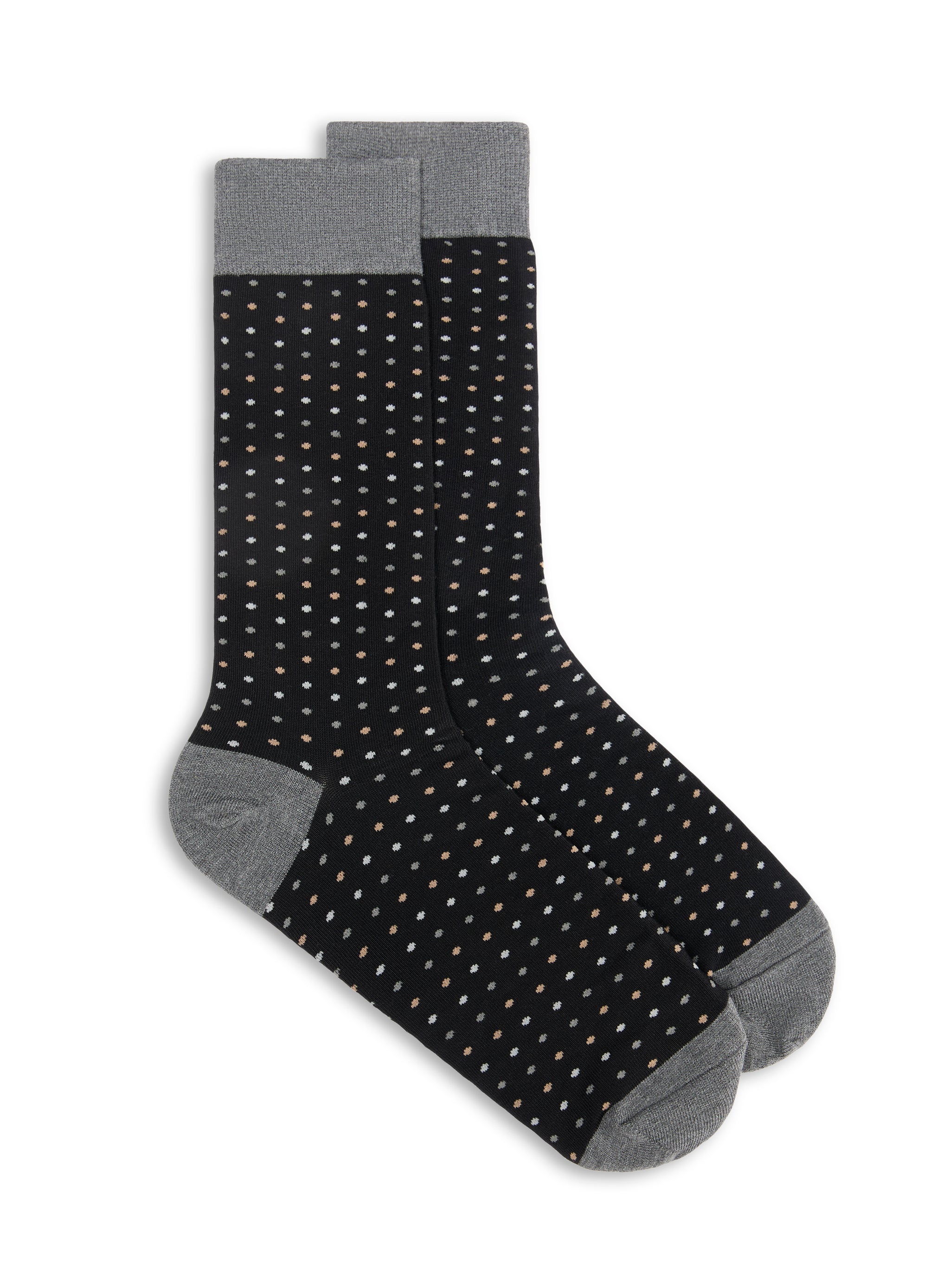 Grey and Brown Dots Pattern Socks for men - Anthony of London