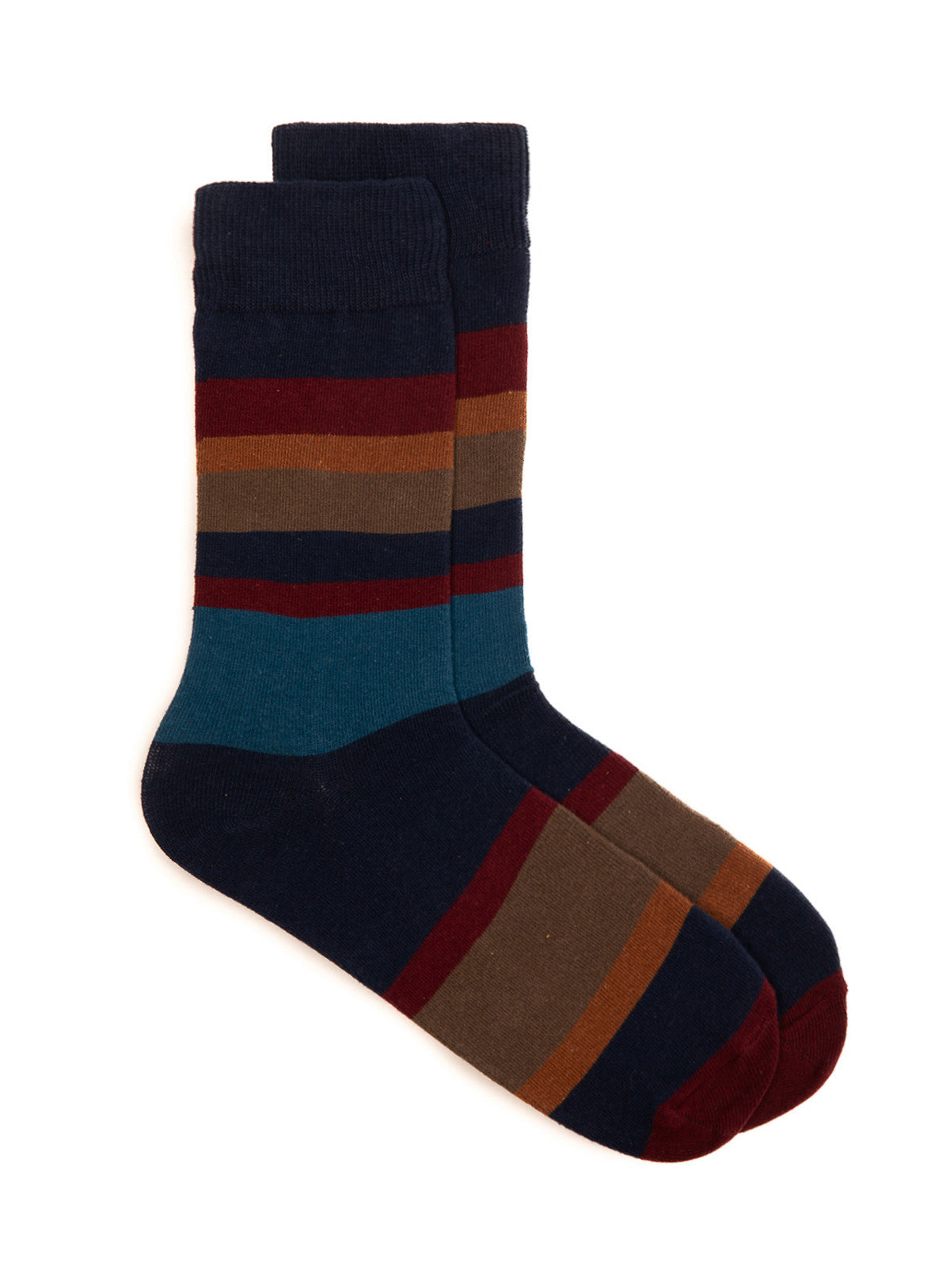 Striped Print Navy Socks for men - Anthony of London