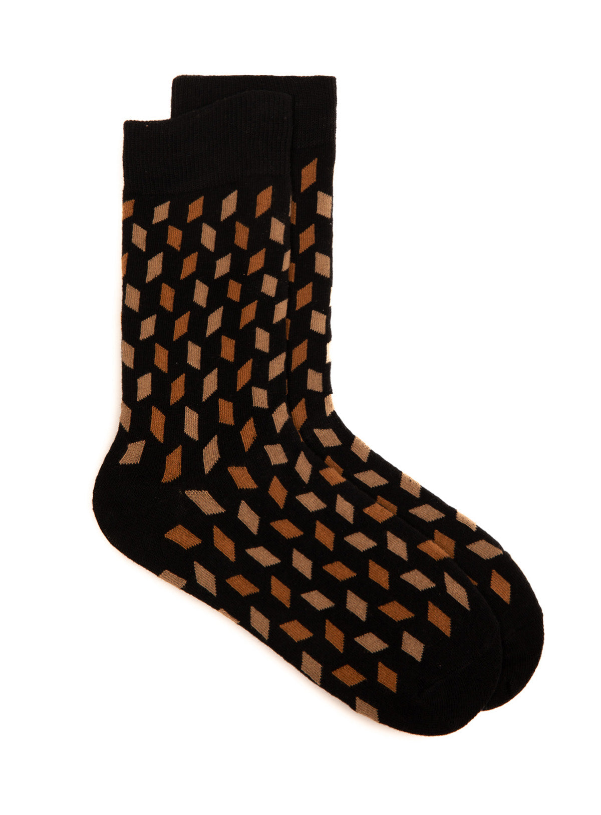 Geometric Print Black Socks for men - Anthony of London