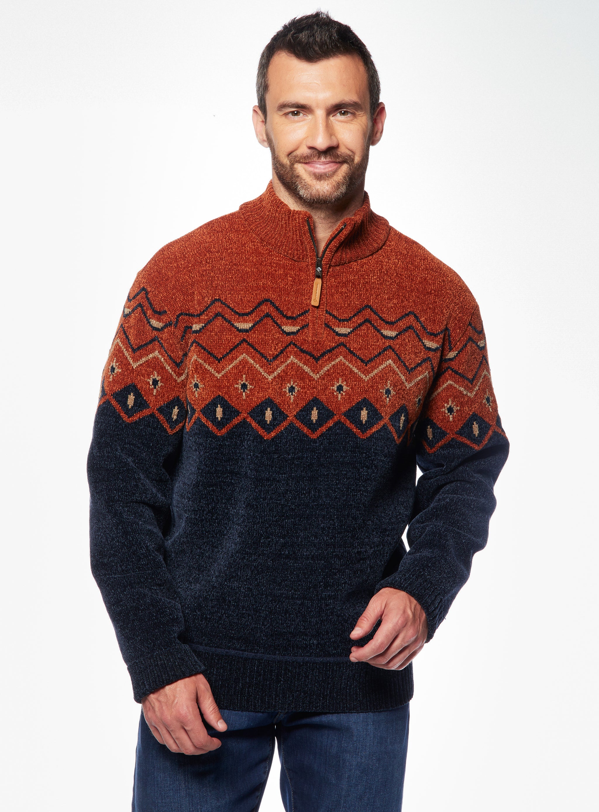 Chandail 'Nate' en chenille à col montant pour homme - Point Zero