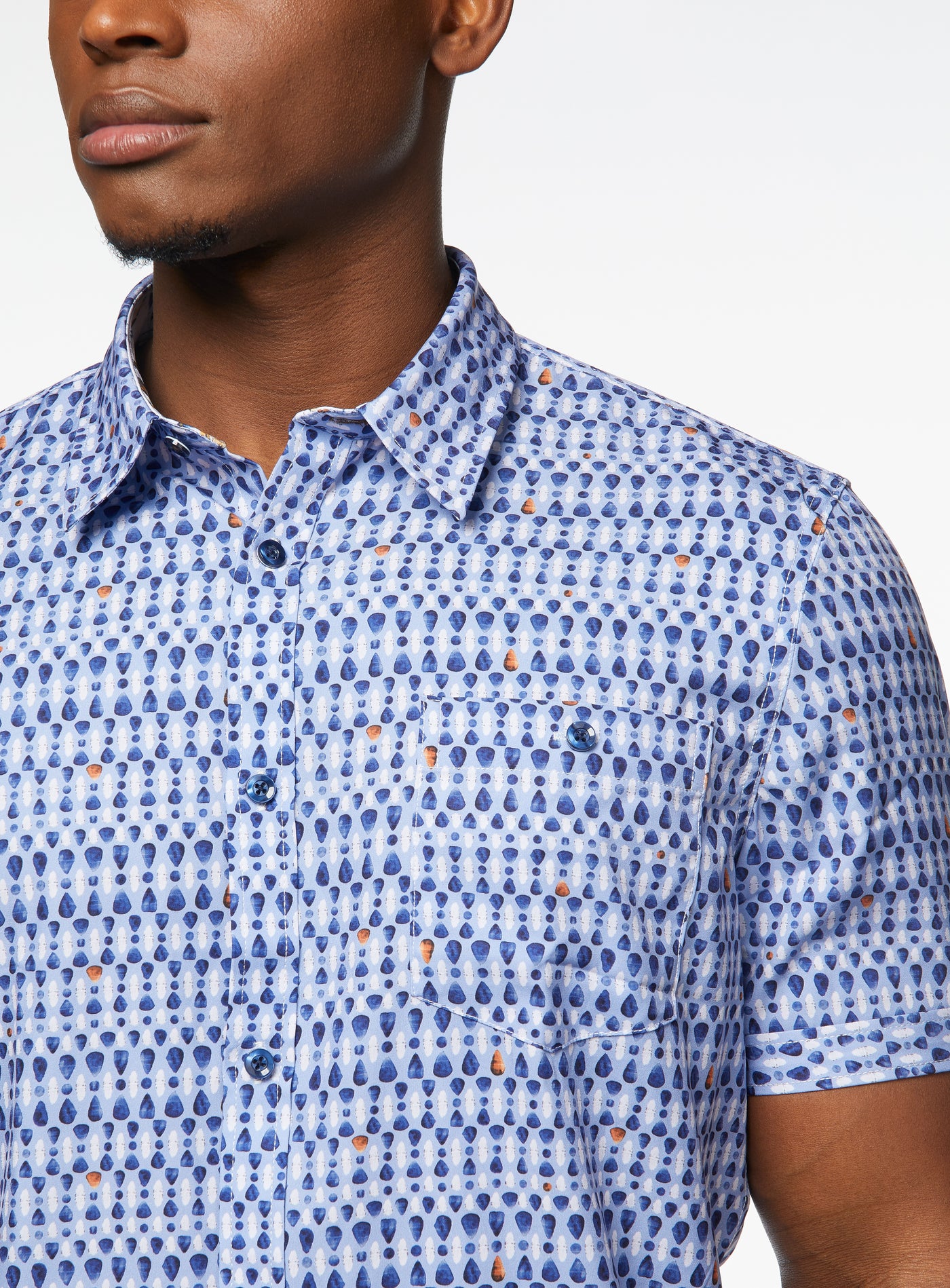 Pebbles Print Short Sleeve Shirt for men - Point Zero