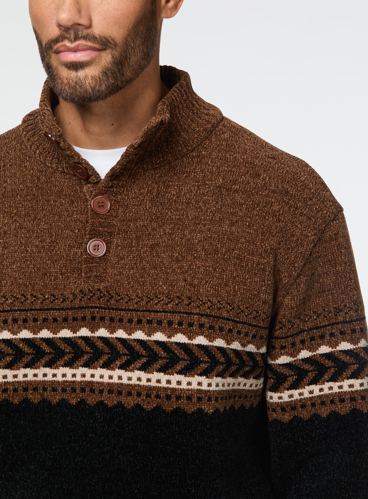 Bronze Jacquard Sweater for men - Point Zero