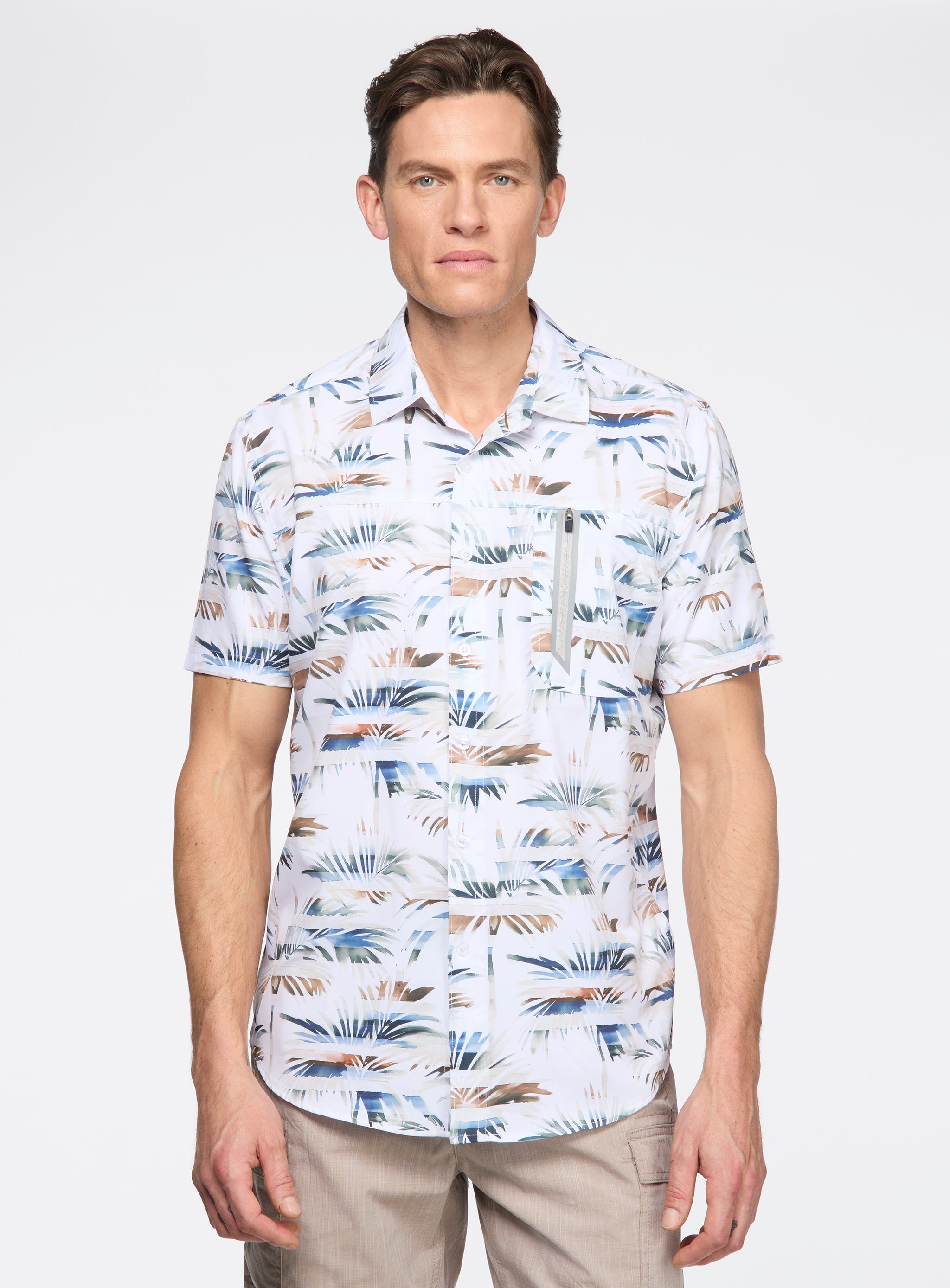 Palm Tree Print Stretch Shirt for men - Point Zero