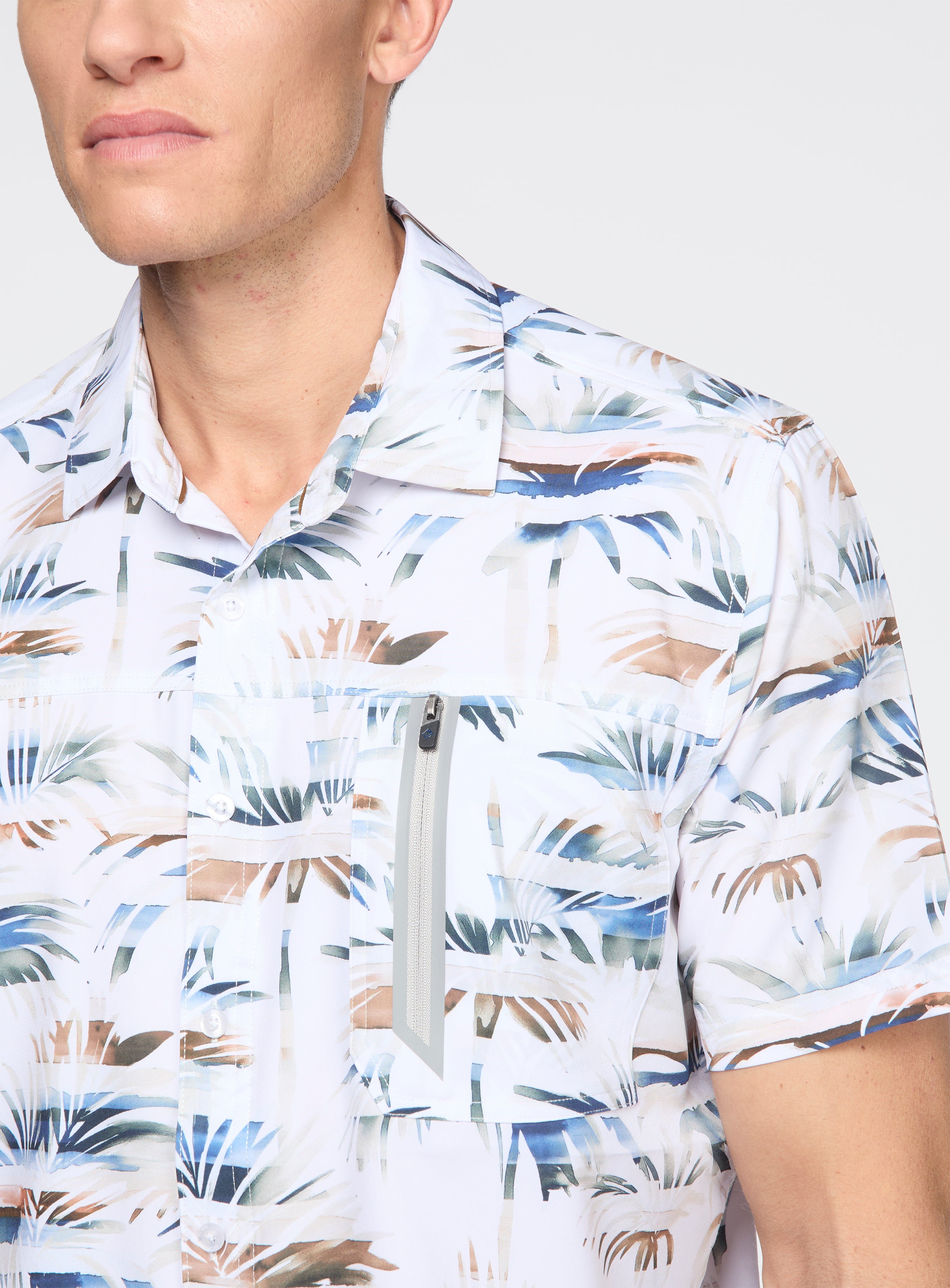 Palm Tree Print Stretch Shirt for men - Point Zero