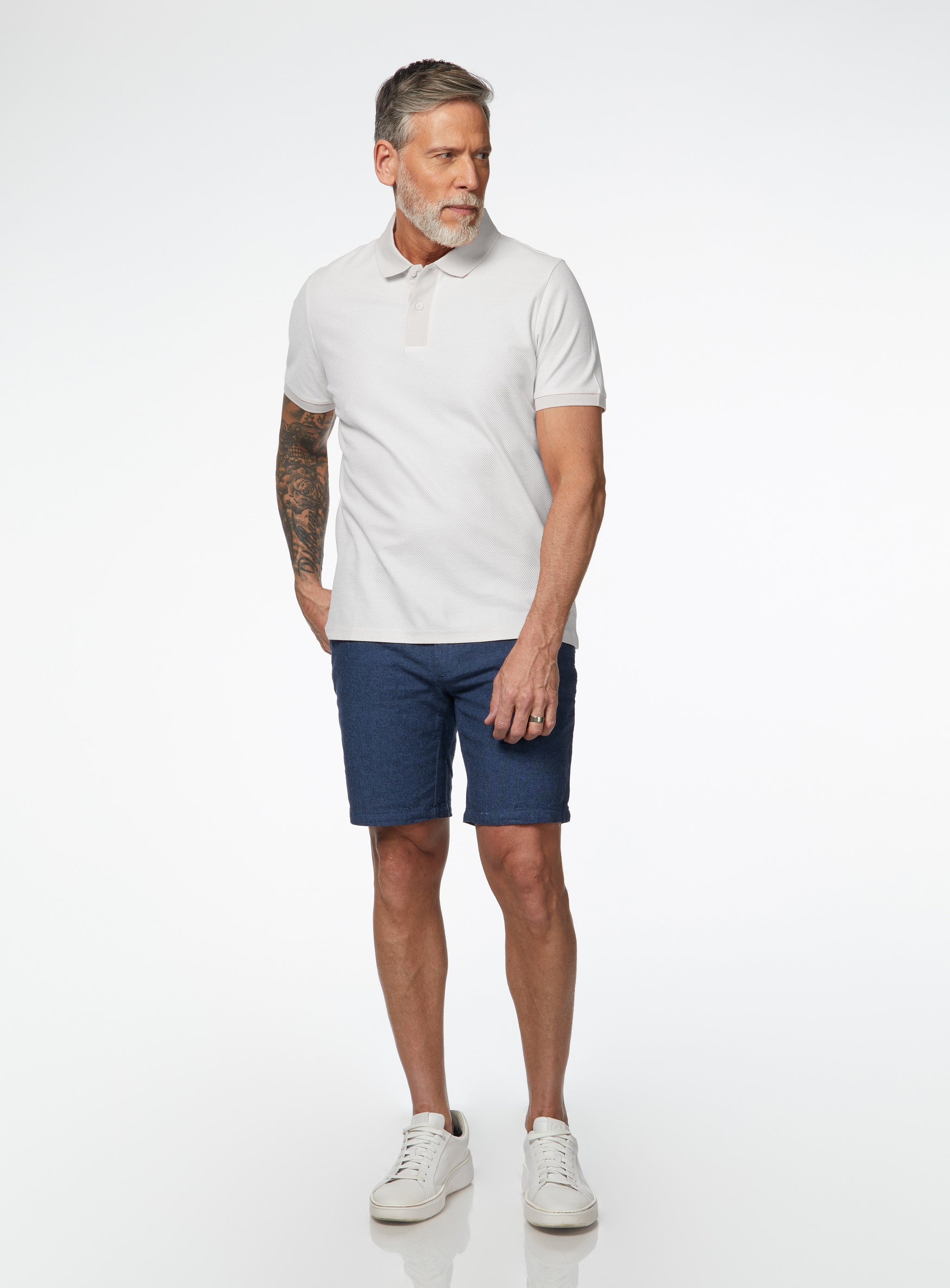 Bermuda uni en lin pour homme - Point Zero